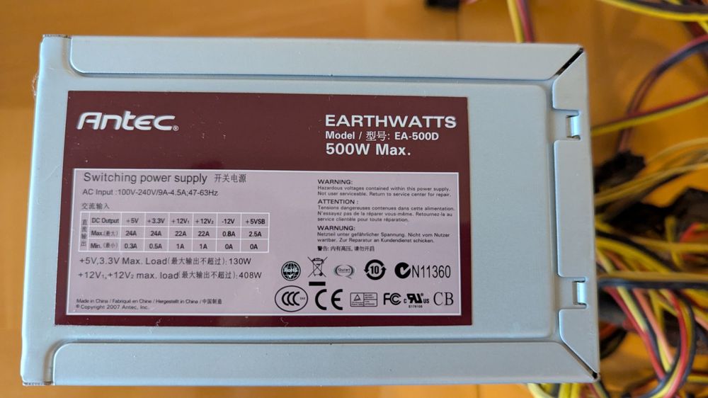Antec EarthWatts EA-500D Green 500 Watt 80 PLUS BRONZE Power (Gebraucht ...