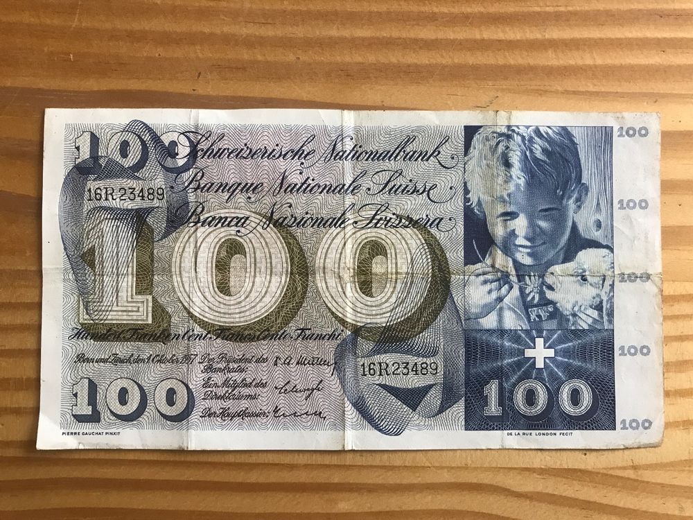 alte Schweizer 100er Banknote (Gebraucht) in Horw für CHF 55 – mit ...
