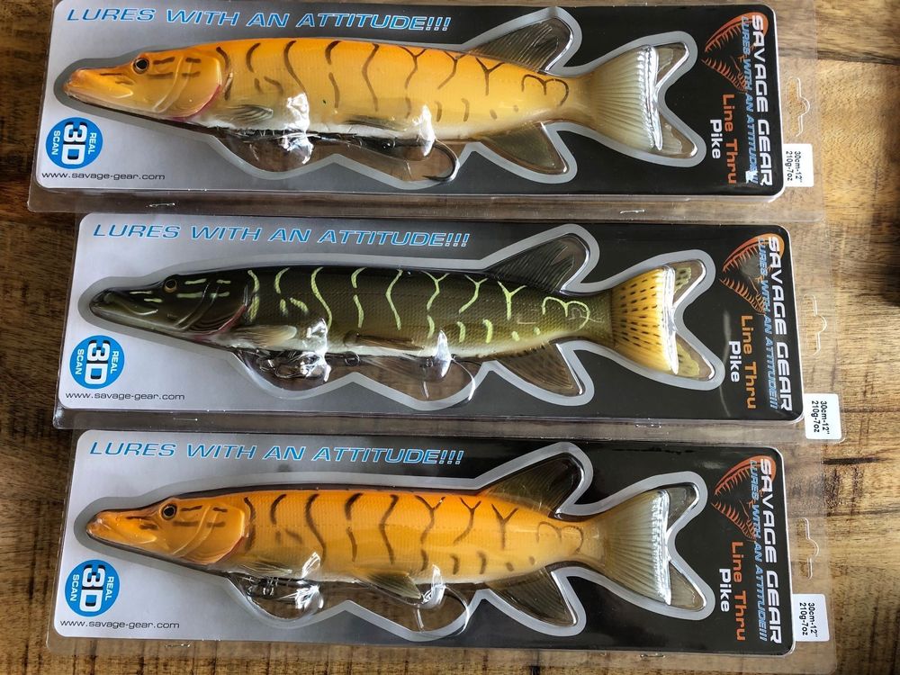 3x SAVAGE GEAR 3D LINE THRU PIKE 30 cm Swimbait | Kaufen auf Ricardo