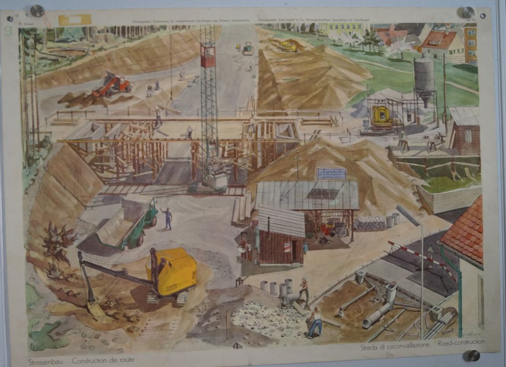 Schulwandbild Strassenbau Werner Schaad /ix (Gebraucht) in Härkingen ...
