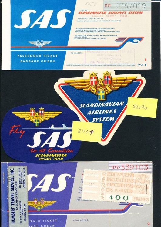 SAS - 2 ORIG.TICKETS + 2 LABEL | Kaufen auf Ricardo