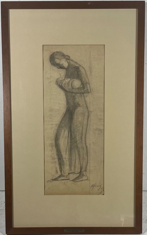 Johann Robert Schuerch - Mutter mit Kind Zeichnung, Handsig. (Gebraucht ...