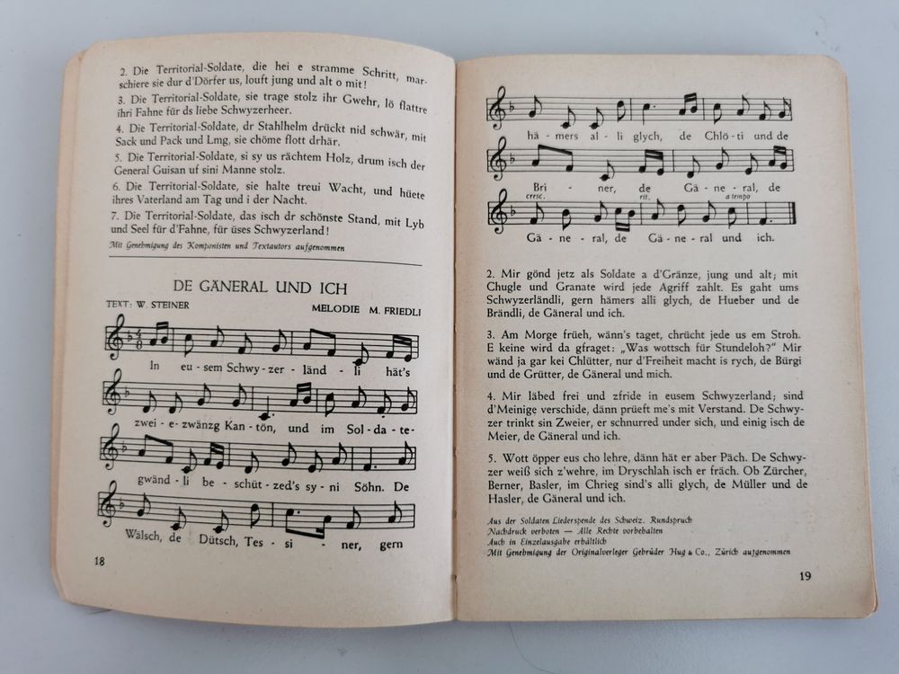 Soldaten Liederbuch 1944, mit Anhang (Gebraucht) in Gockhausen für CHF 18 – mit Lieferung auf ...