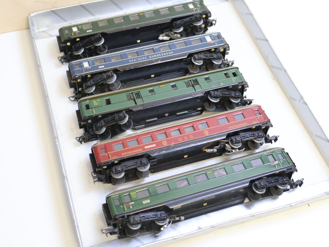 Märklin 5 x Personenwagen & Gepäckwagen 346/1/2/4/6 H0 Antik (Gebraucht ...