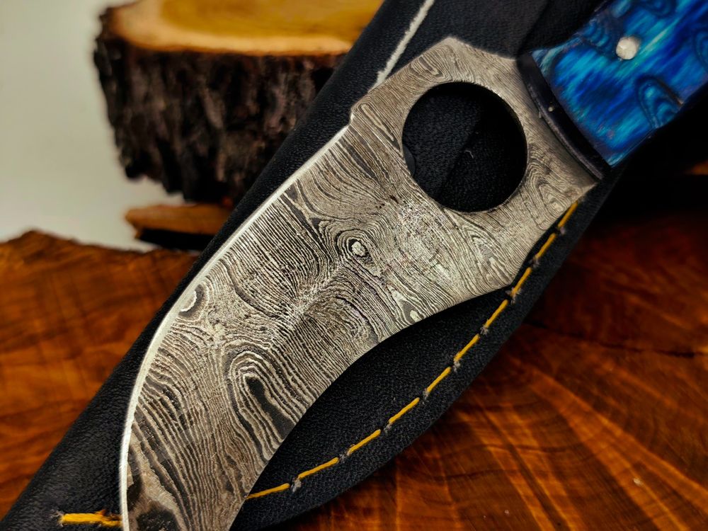 Geprüft! B Knife Faltenstahl DAMASCUS Damast Jagdmesser (Neu und ...