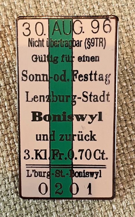 B048 - Pin SBB Billet Lenzburg Boniswyl (Gebraucht) in Reinach BL für ...