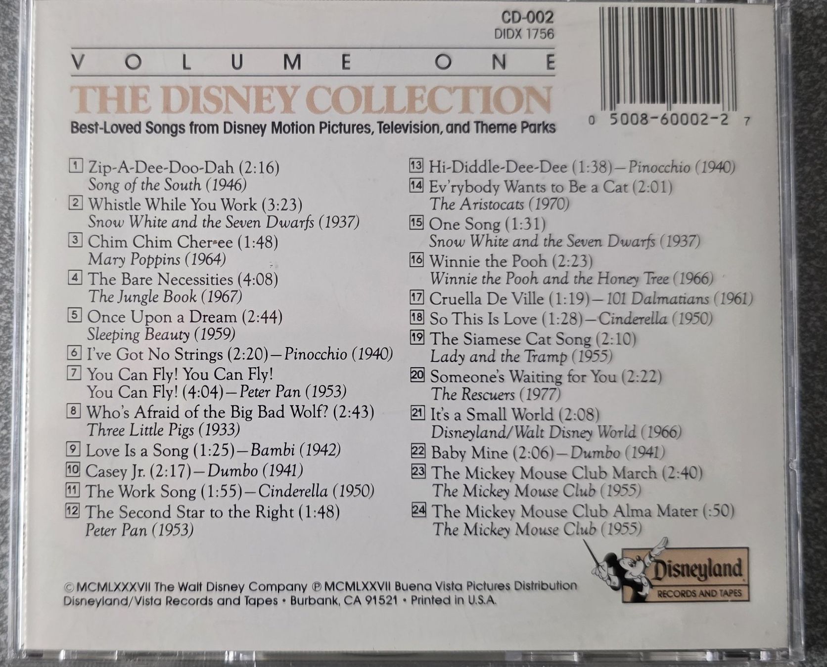 Disney Collection 1 - Original Motion Picture Soundtrack CD (Gebraucht ...
