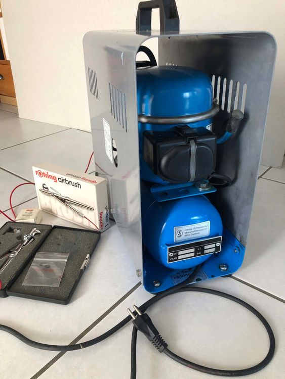 Rotring Airbrush Kompressor mit Rotring Airbrush Pistole (Gebraucht) in ...