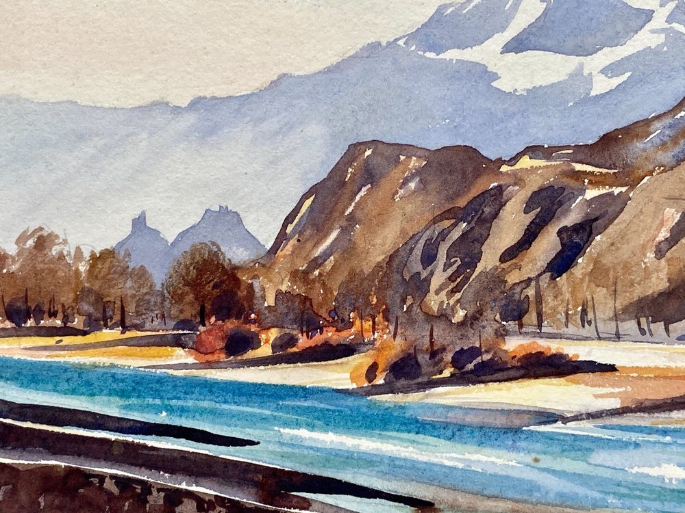 PAUL HUGUENIN - Aquarelle sur papier Paysage de montagne | Kaufen auf Ricardo