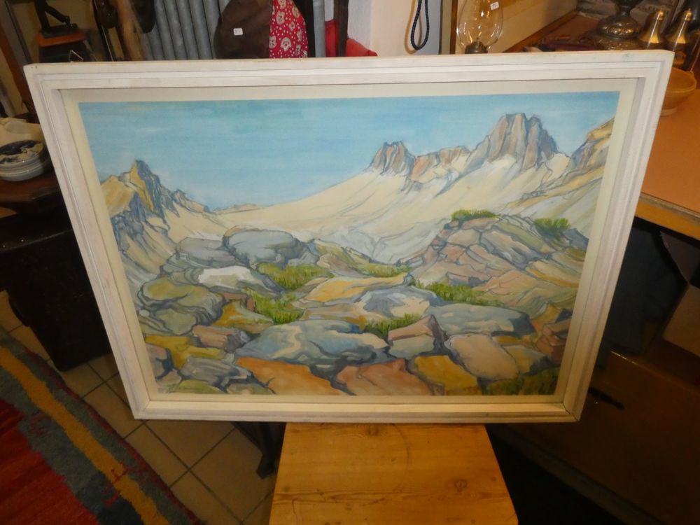 Aquarell "Gebirgslandschaft", Ch. Hartmann, gerahmt. (Gebraucht) in Chur für CHF 125 – mit ...