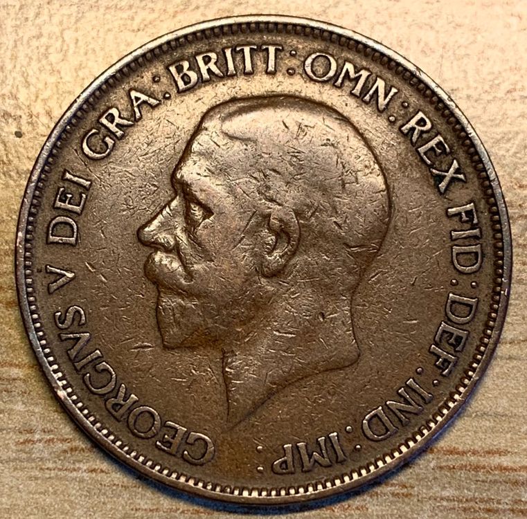 British Münze - One Penny 1928 - König George V (Gebraucht) in ...