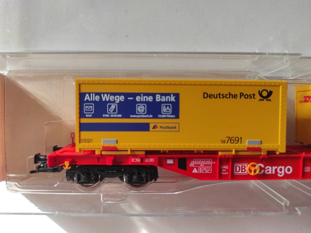 Container- Tragwagen "DHL" der DB Cargo von Fleischmann H0 (Neu und ...