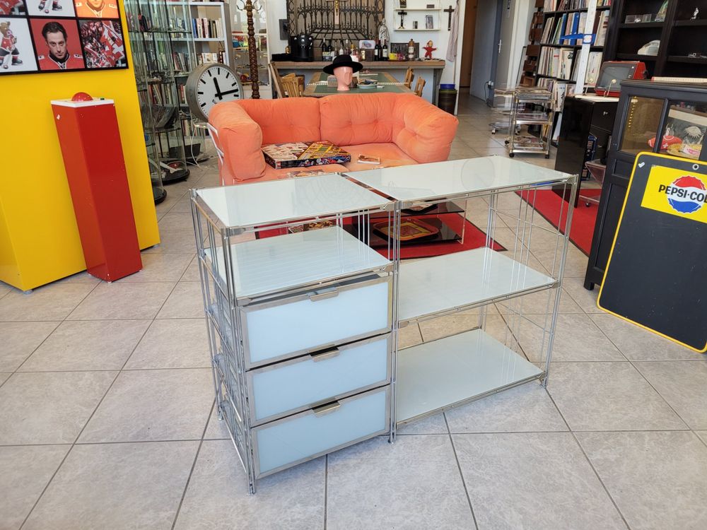 BALTON Chrom Regal Module. Sideboard Gitterregal-Glas Möbel (Gebraucht ...