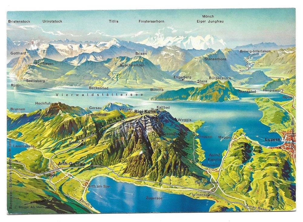 Rigi Kulm Panoramakarte (Gebraucht) in Küttigen für CHF 1 – mit Lieferung auf Ricardo kaufen