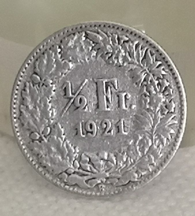 1/2 Franken 1921 Silber Fehlprägung Abart 180° kopfstehend | Kaufen auf Ricardo