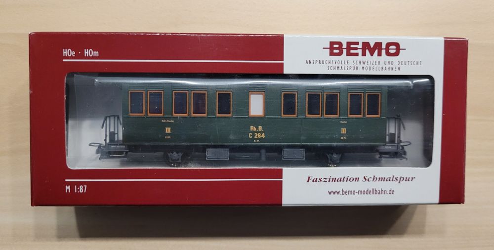 Bemo 3230104 RhB C 264 Zweiachser-Personenwagen (Neu und originalverpackt) in Bremgarten AG für ...