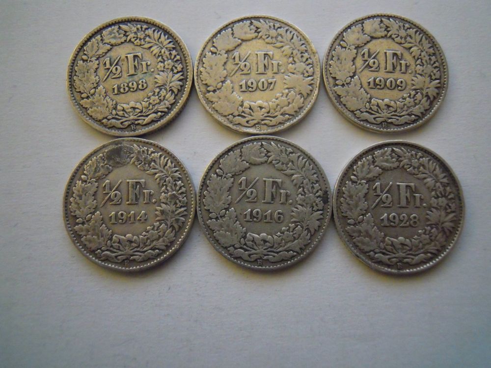 6 x 50 Rp. ab 1898 (Gebraucht) in Kriegstetten für CHF 8.75 – mit Lieferung auf Ricardo kaufen