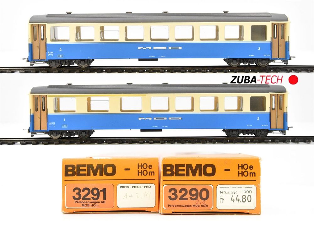 Bemo 3290/3291 2x Personenwagen MOB H0m | Kaufen auf Ricardo