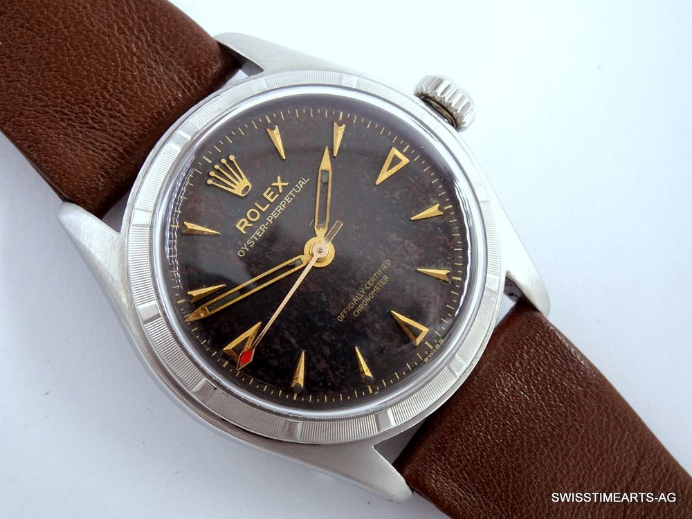 ROLEX OYSTER PERPETUAL 1952 BIG BUBBLE BACK 6107 TROPICAL ZB (Gebraucht ...