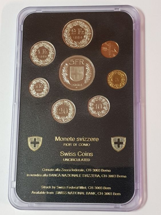 Schweizermünzen 1994 Stgl. (Neu und originalverpackt) in Zürich für CHF 22 – mit Lieferung auf ...