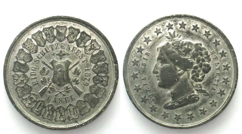 EIDG. SCHÜTZENFEST BASEL 1879 Zinn (Gebraucht) in Riehen für CHF 50 – mit Lieferung auf Ricardo ...