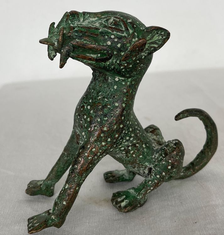 feiner alter Leopard Bronze Benin Höhe 11 cm | Kaufen auf Ricardo