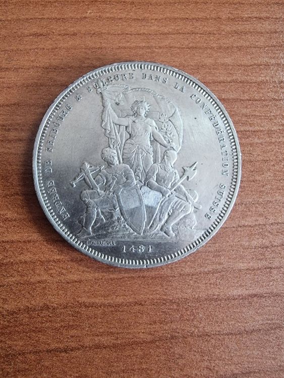 Schützentaler Eidgen. Schützenfest Fribourg 1881Silber, 5 Fr | Kaufen auf Ricardo