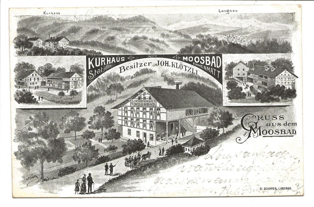 Gruss aus Kurhaus Moosbad (BE) Station Emmenmatt - 1907 (Gebraucht) in ...