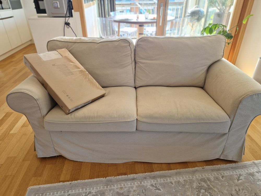 EKTORP 2er-Sofa beige INKL. NEUEM BEZUG ORIGINALVERPACKT | Kaufen auf Ricardo