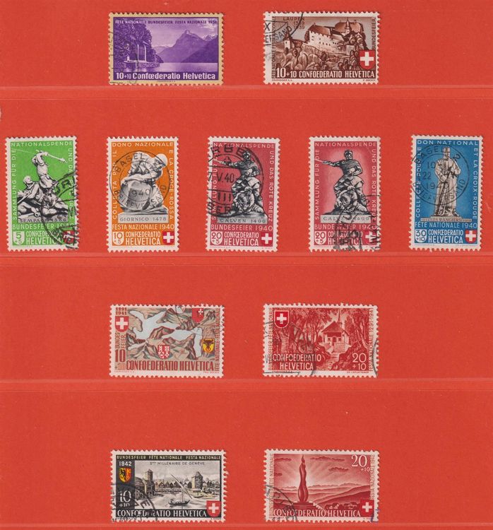 1938 - 1941 Pro Patria B1 - B16, Kat. 47 | Kaufen auf Ricardo