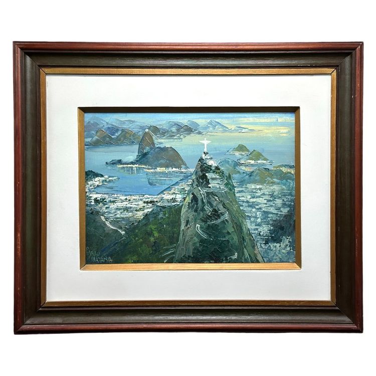Paysage "Baie de Rio" huile sur toile Signé PABLO MATANIA (D'occasion ...