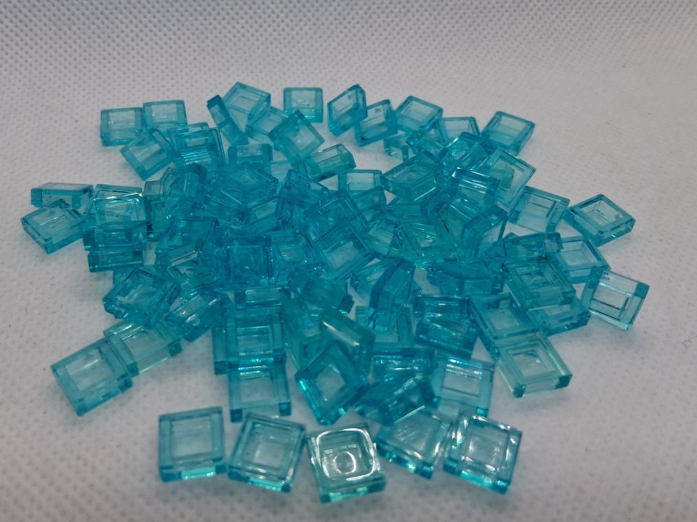Lego 100 Stk. Tile 1x1 trans-light blue (new) (Neu und originalverpackt ...