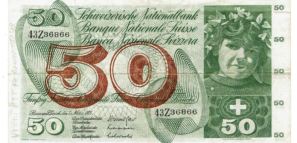 Schweiz 50 CHF 07.03.1973 VZ Serie 43Z | Kaufen auf Ricardo