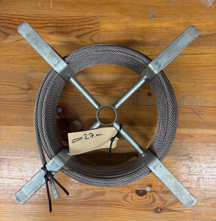 Drahtseil 10mm CN mit Nylonseele, 27 Meter auf Haspel (Neu (gemäss ...