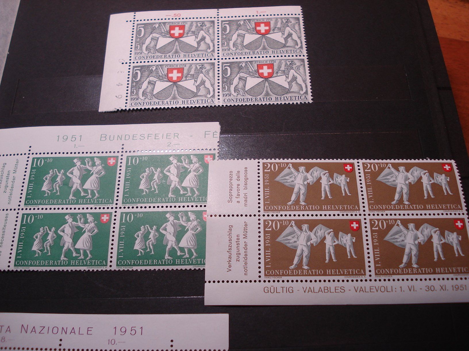 Pro Patria 1951, Satz 4erblocks ** (Gebraucht) in Niederwil AG für CHF ...