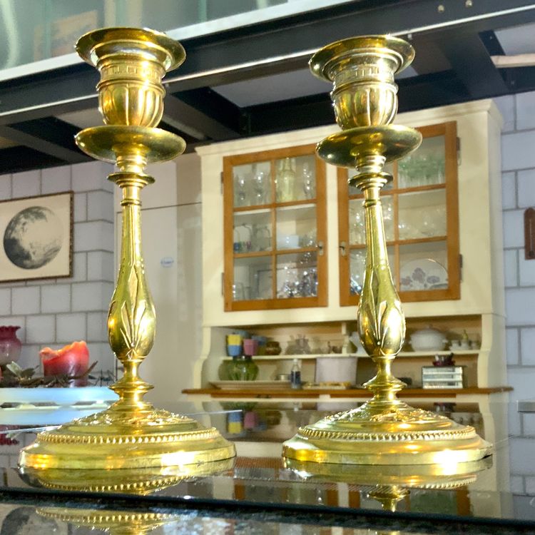 JUGENDSTIL 2 KERZENLEUCHTER BRONZE FRANKREICH UM 1900 | Kaufen auf Ricardo