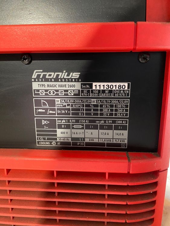 Fronius Magic Wave 2600 (Gebraucht) in Oberbüren für CHF 2811 – nur Abholung auf Ricardo kaufen