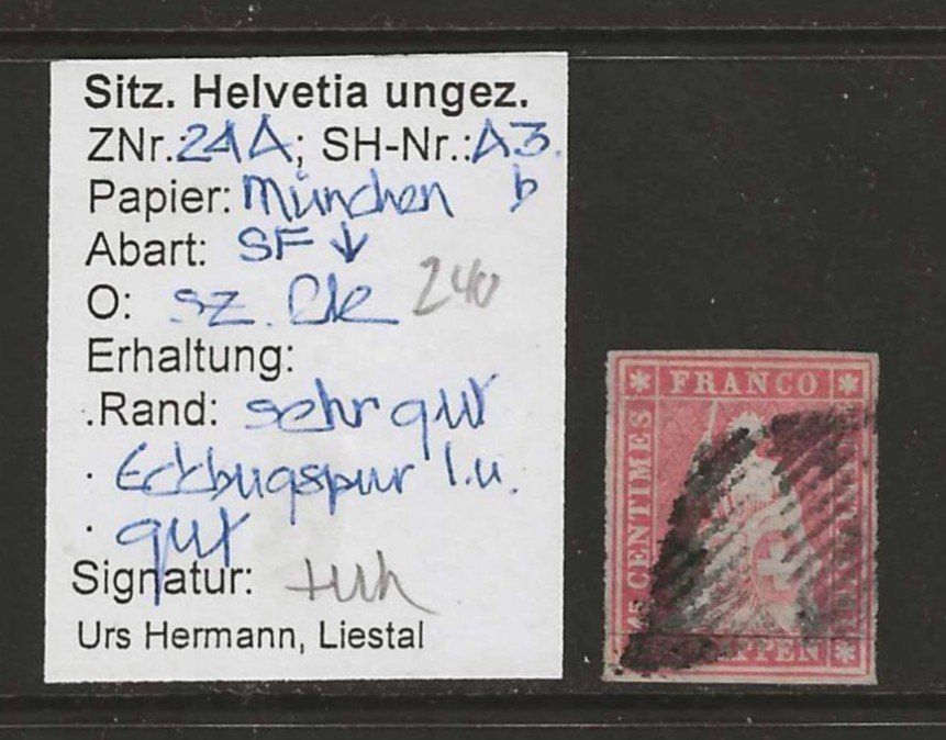 1854 : Strubel Nr. 24A mit Befund - KP 240.-- | Kaufen auf Ricardo