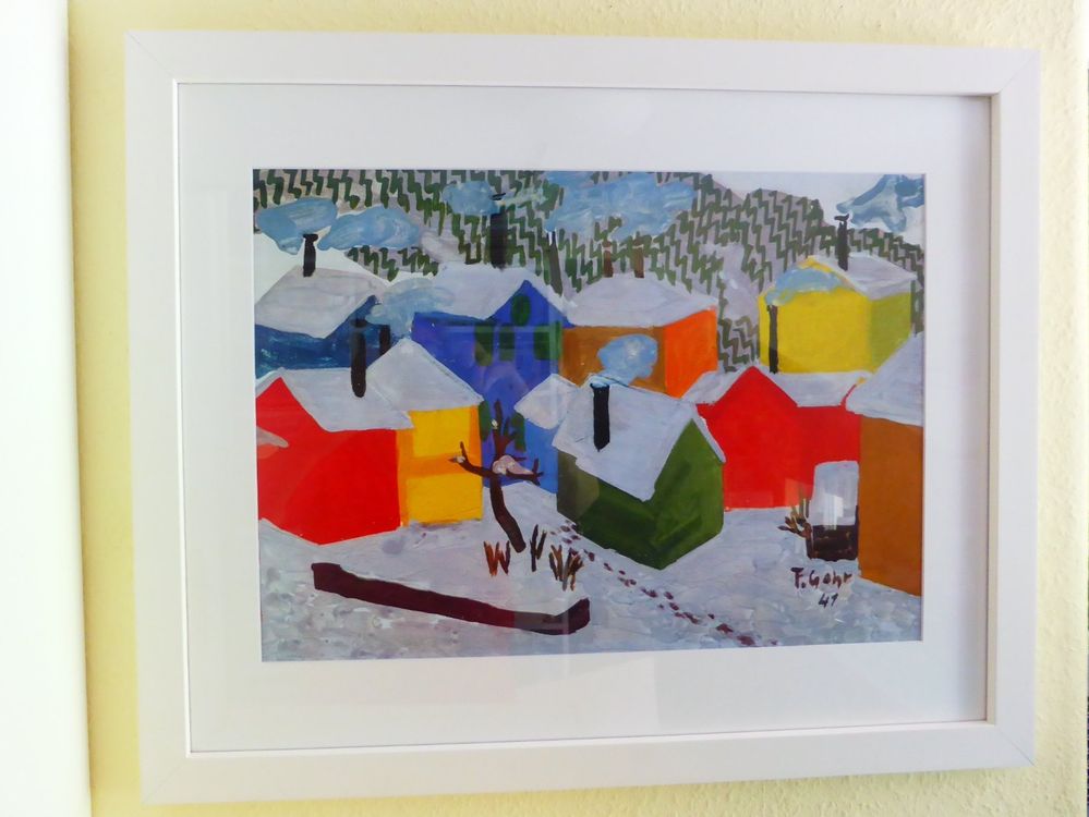 Ferdinand Gehr - Häuser im Winter 1941 im weissen Holzrahmen | Kaufen ...