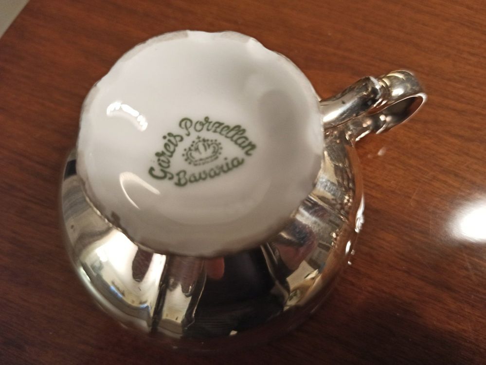 Porzellan Silber Mocca-Service 27 teilig, SELTEN , Gareis, (Gebraucht ...