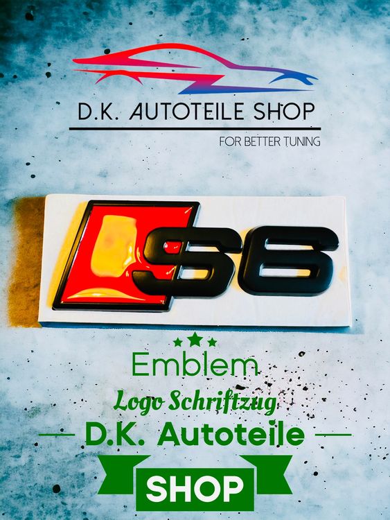 Audi S6 Emblem Schriftzug Logo aus Metall Rot/Schwarz Matt (Neu und ...