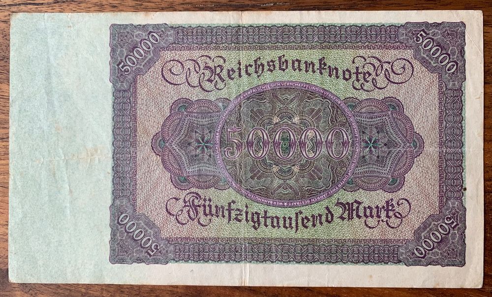 Reichsbanknote 50000 Mark 1922 (farbig) SS | Kaufen auf Ricardo