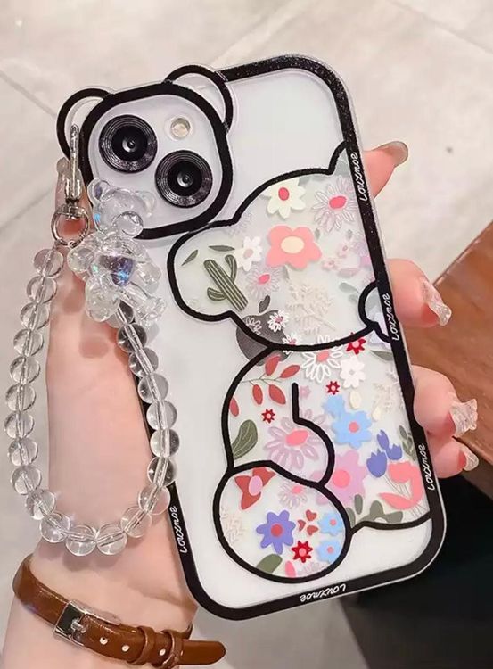 iPhone 13 weiche Cartoon Blumen-Bär Hülle (Neu und originalverpackt) in ...