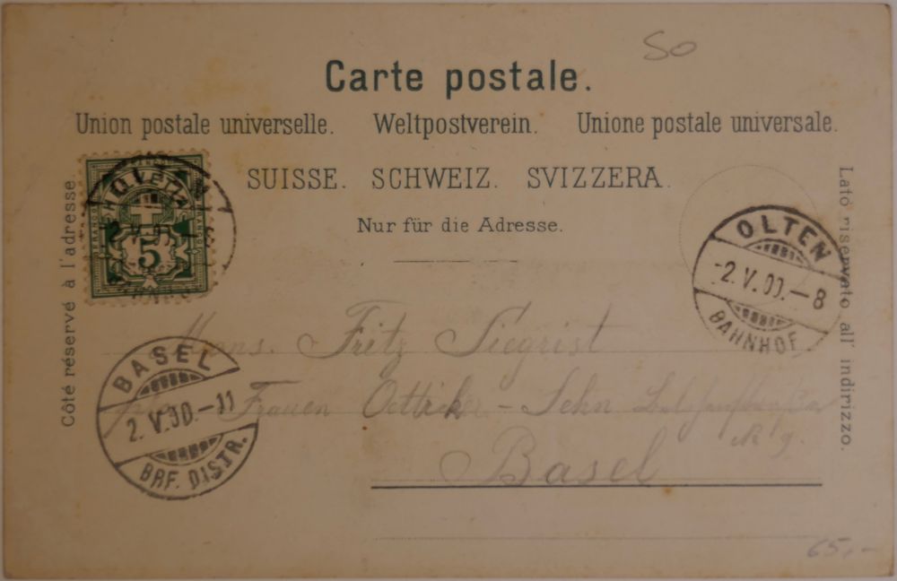 Postkarte Gruss aus Olten 1900 | Kaufen auf Ricardo