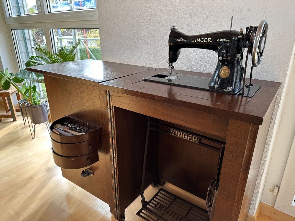 Alte Singer Haushaltnähmaschine Nr. 88 (15 D 88) versenkbar | Kaufen ...