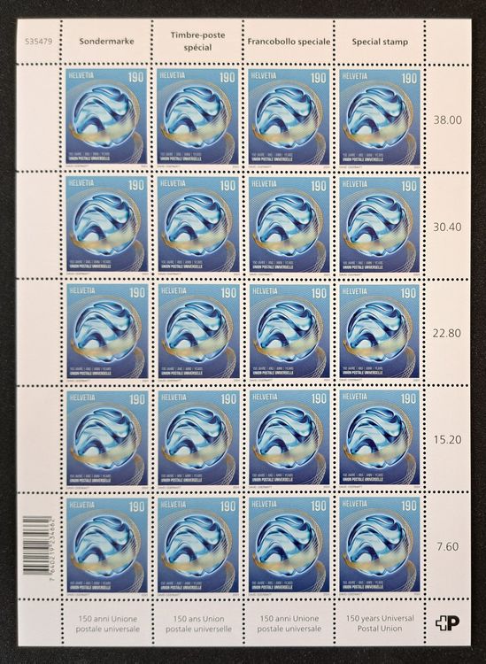 Kleinbogen 150 Jahre UPU 2024 postfrisch (Neu (gemäss Beschreibung)) in Unterägeri für CHF 42 ...