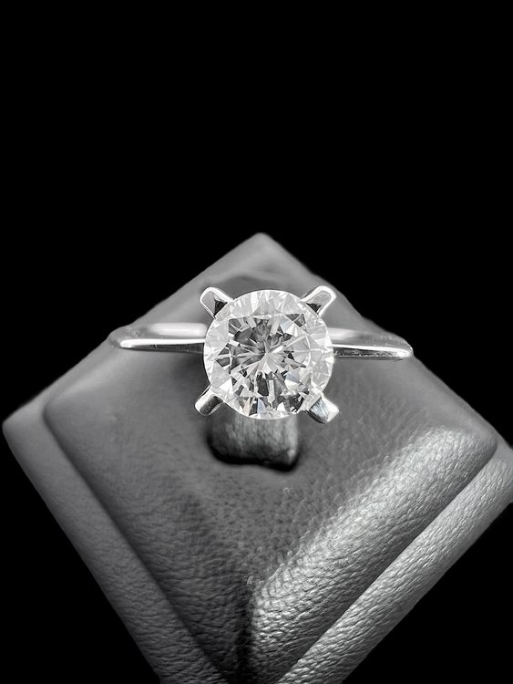 Solitär Diamant 0.7c Ring 18k Weissgold Gr 55 Meister *S546 | Kaufen ...