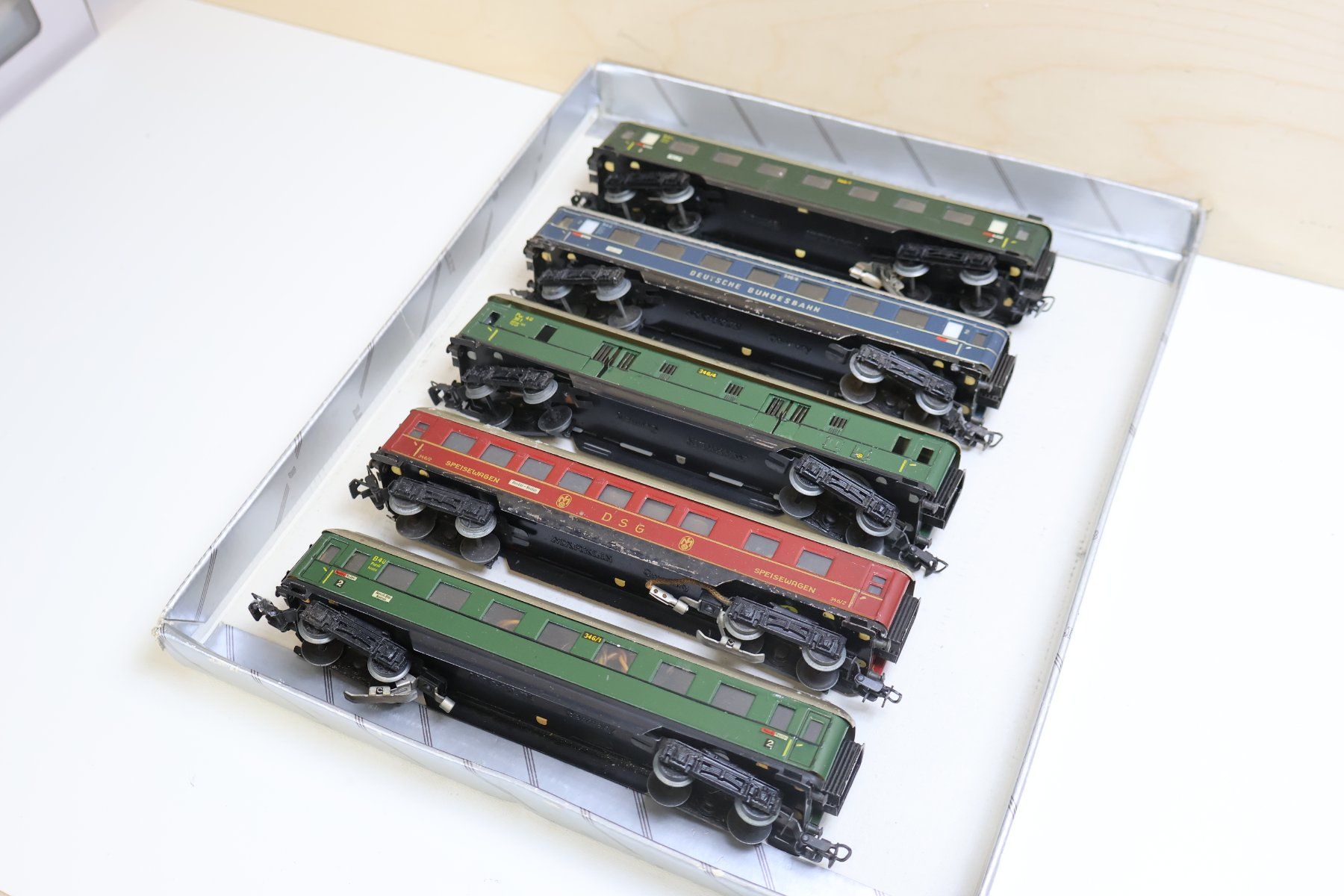 Märklin 5 x Personenwagen & Gepäckwagen 346/1/2/4/6 H0 Antik (Gebraucht ...