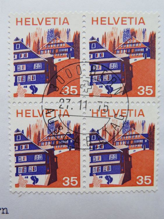 Viererblock"Landschaftsbild Innerschweiz" 1975 Ersttag BERN | Kaufen auf Ricardo