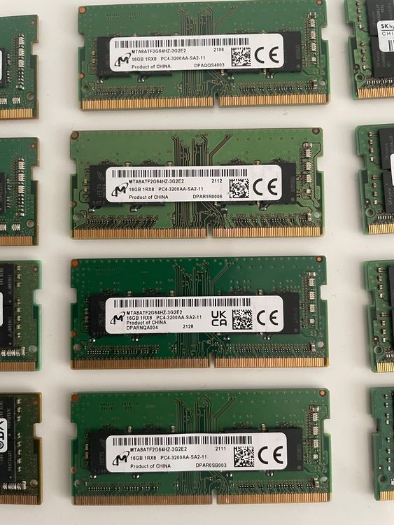 12x Ram 16GB DDR4 RAM ( Mta & SK hynix & Samsung ) (Gebraucht) in ...